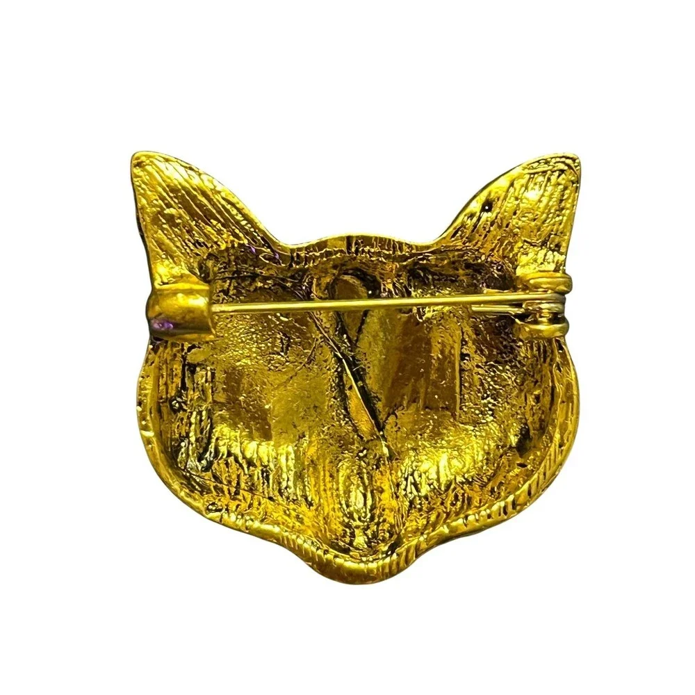 Jaded Enterprises | Jewelry | Retro Cat Mask Enamel Brooches | Poshmark
